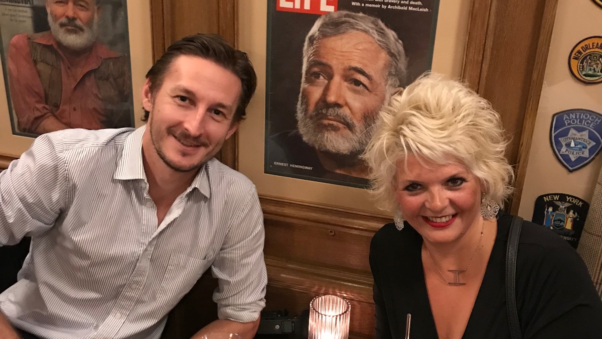 At the Bar Hemingway in Paris with an actual Hemingway - The Earful Tower